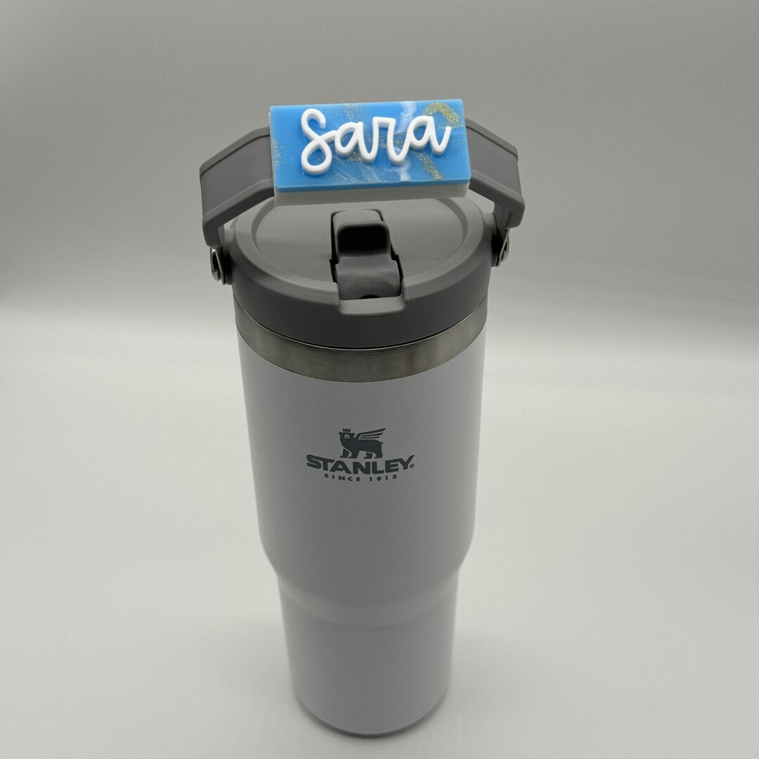 Personalized 20oz/30oz/40oz/64oz Blue and Gold Swirl Tumbler Name Tag ...