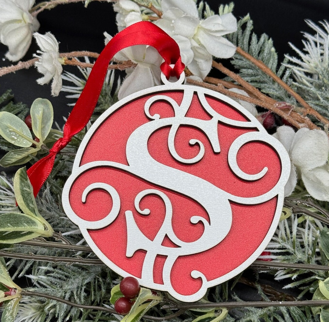 Monogram Christmas Ornament | Christmas Ornament | Swirl Monogram ...