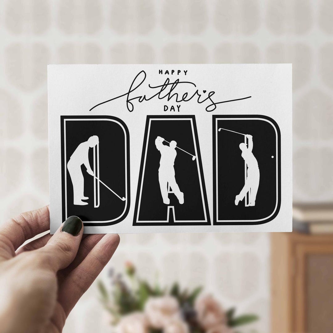 Golf Happy Father's Day Printable Card 5x7 Greeting Card Print at Home ...