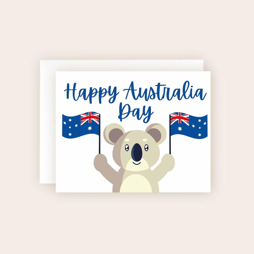Happy Australia Day Printable Greeting Card PDF JPG Print at Home ...