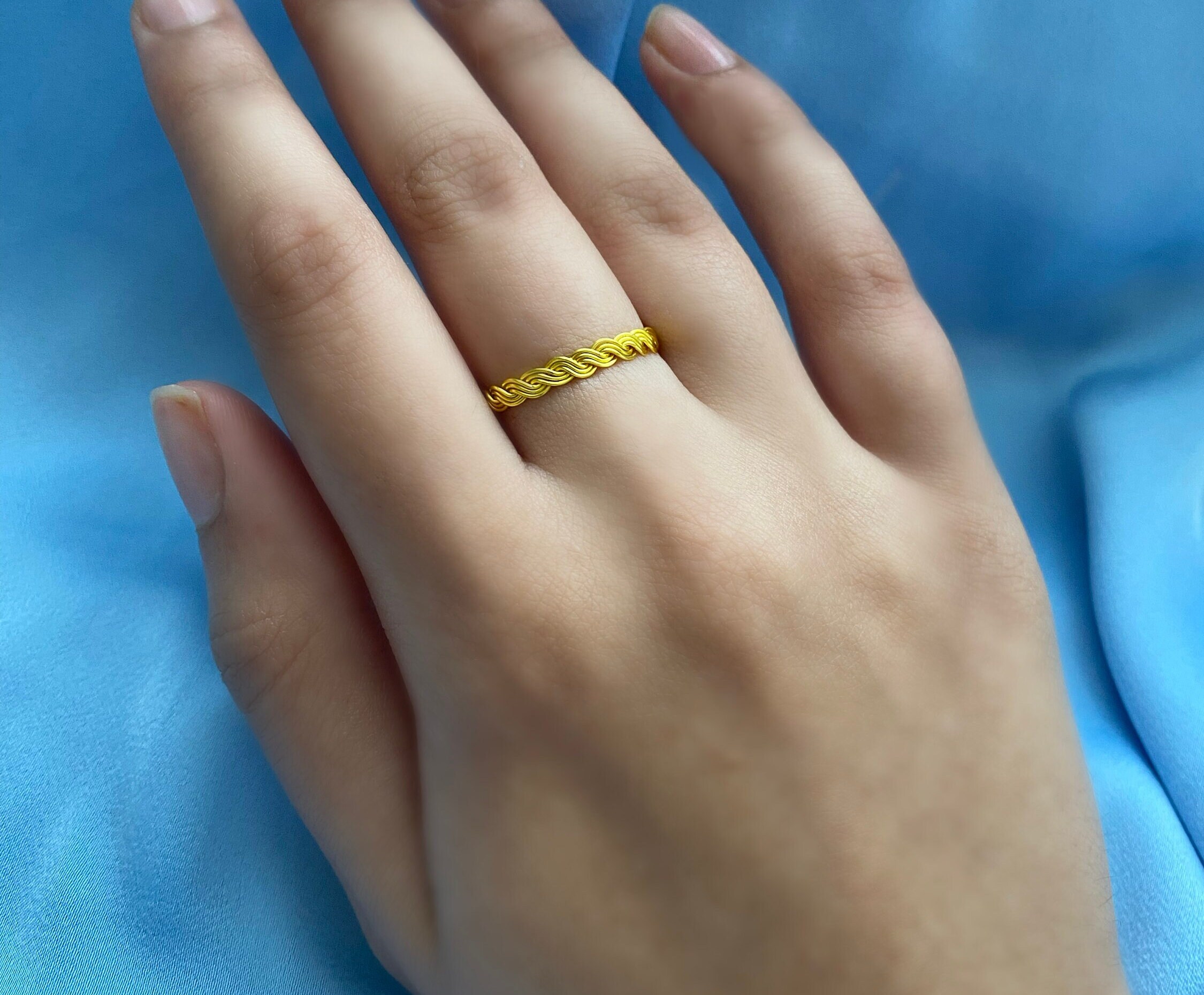 Elegant Handmade Twisted Wire Ring Silver or Gold - Etsy UK