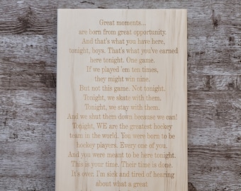 You Were Born for This Herb Brooks Speech Unframed Miracle Hockey ...