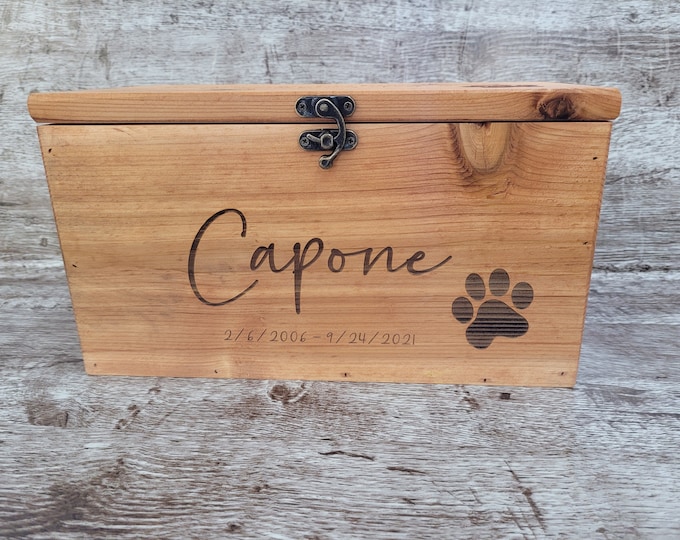 Personalized Pet Memory Box / Urn With Name and Quote or Poem Colorful ...