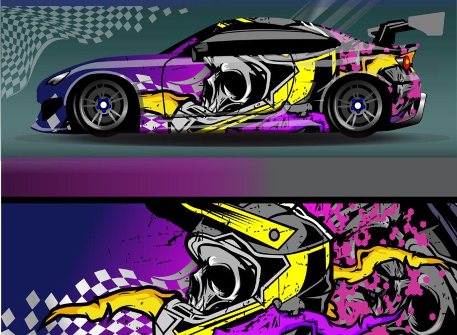 Vehicle Wrap Design - Printable Custom Car Graphics - Unique Car Decal ...