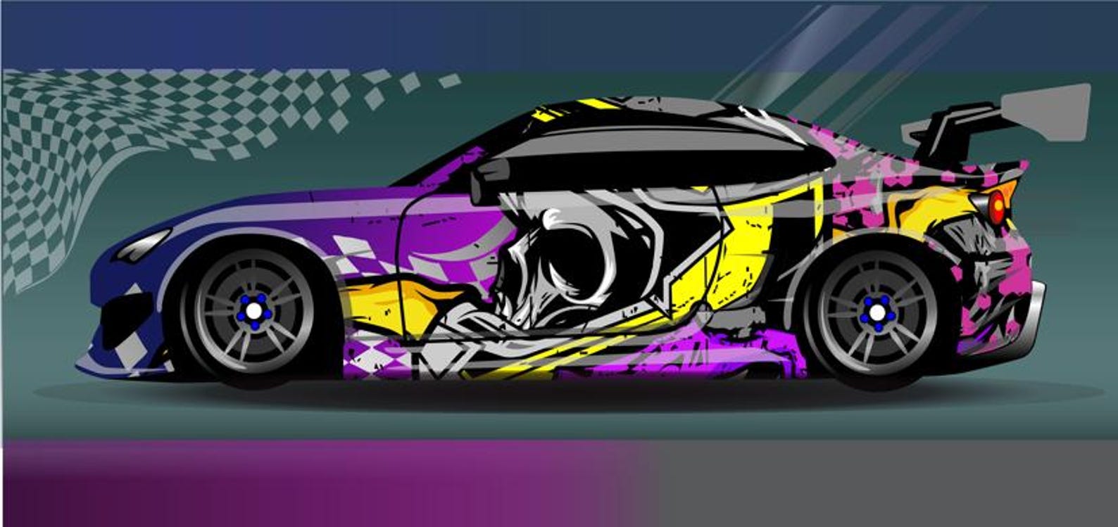 Vehicle Wrap Design Printable Custom Car Graphics Unique Car Decal Art ...