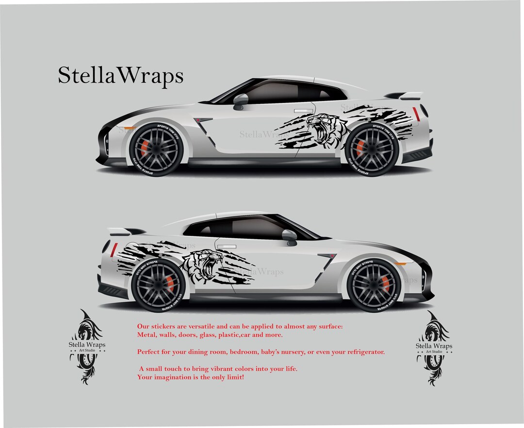 Fierce Tiger Car Decal Bold and Powerful Animal Design for Vehicles ...