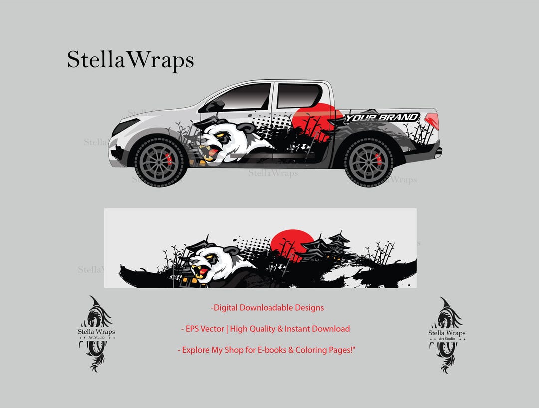 Digital Vehicle Wrap Design - Editable & Scalable EPS Vector for ...