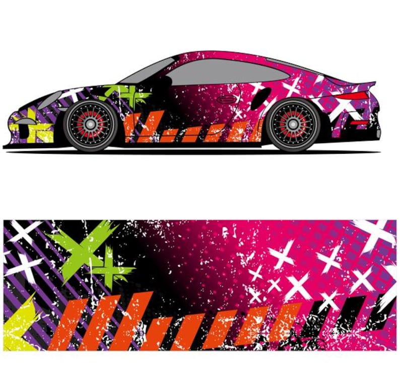 Vehicle Wrap Design Printable Custom Car Graphics Unique Car Decal Art ...