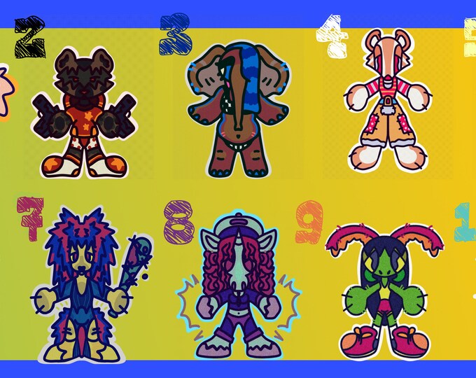 Fursona Pins Individual Animal Furry Character Enamel Pin 16 - Etsy