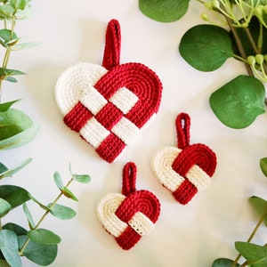 Woven Christmas Hearts, Traditional Danish Hearts, Crochet Pattern ...