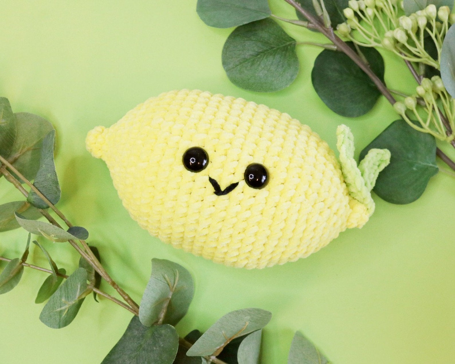 Lenny the Happy Lemon, Plushie, Amigurumi Crochet Pattern, Digital ...