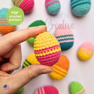 Easter Eggs With Stripes, Crochet Pattern, Digital Download - Etsy