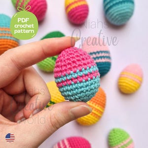 Easter Eggs With Stripes, Crochet Pattern, Digital Download - Etsy