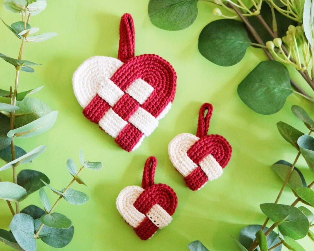 Woven Christmas Hearts Traditional Danish Hearts Crochet - Etsy