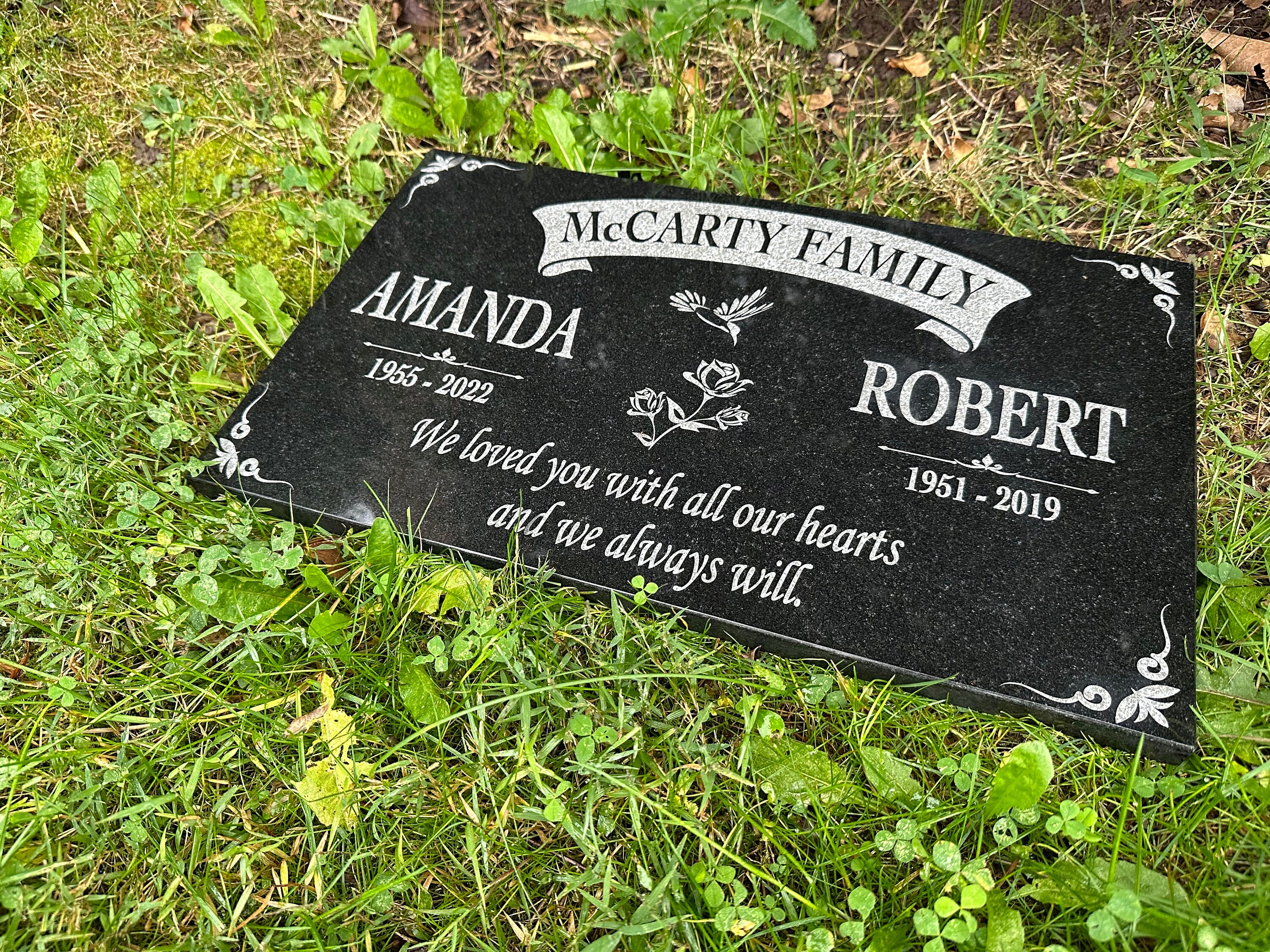 Custom Memorial Granite Thick Stone 18x12, 12x24 Inches Memorial Grave ...