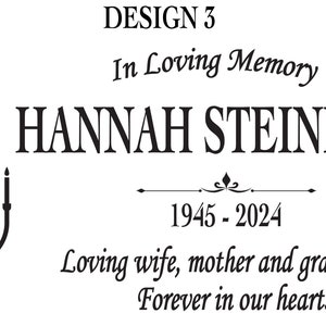 Custom Jewish Memorial Stone Black Granite, Jewish Jew Personalized ...