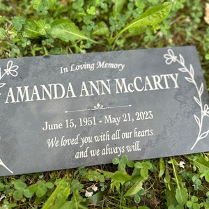 Custom Memorial Stone Gray Slate, Personalized in Loving Memory ...