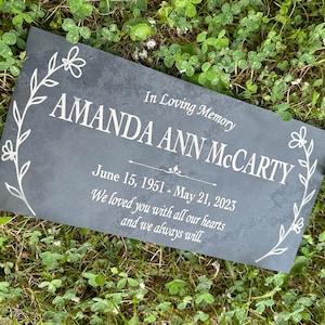 Custom Memorial Stone Gray Slate, Personalized in Loving Memory ...