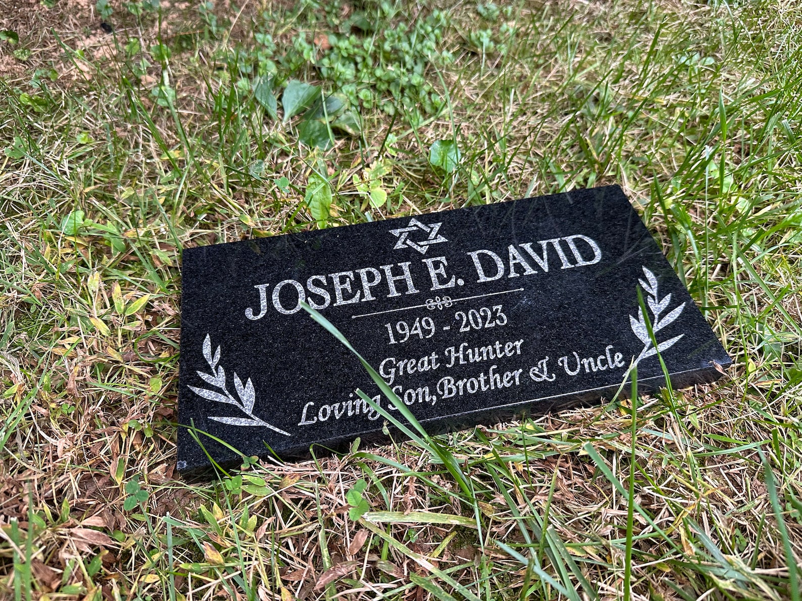 Custom Jewish Memorial Stone Black Granite, Jewish Jew Personalized ...