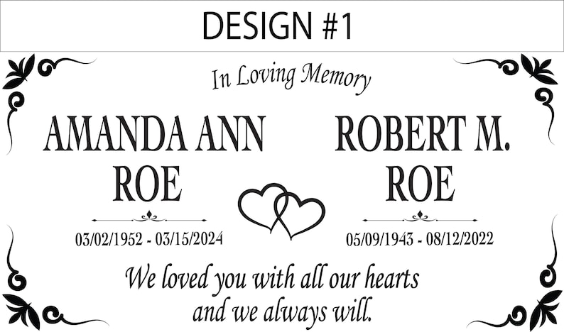 Memorial Stone Gray Slate for Mom Dad, Personalized in Loving Memory ...
