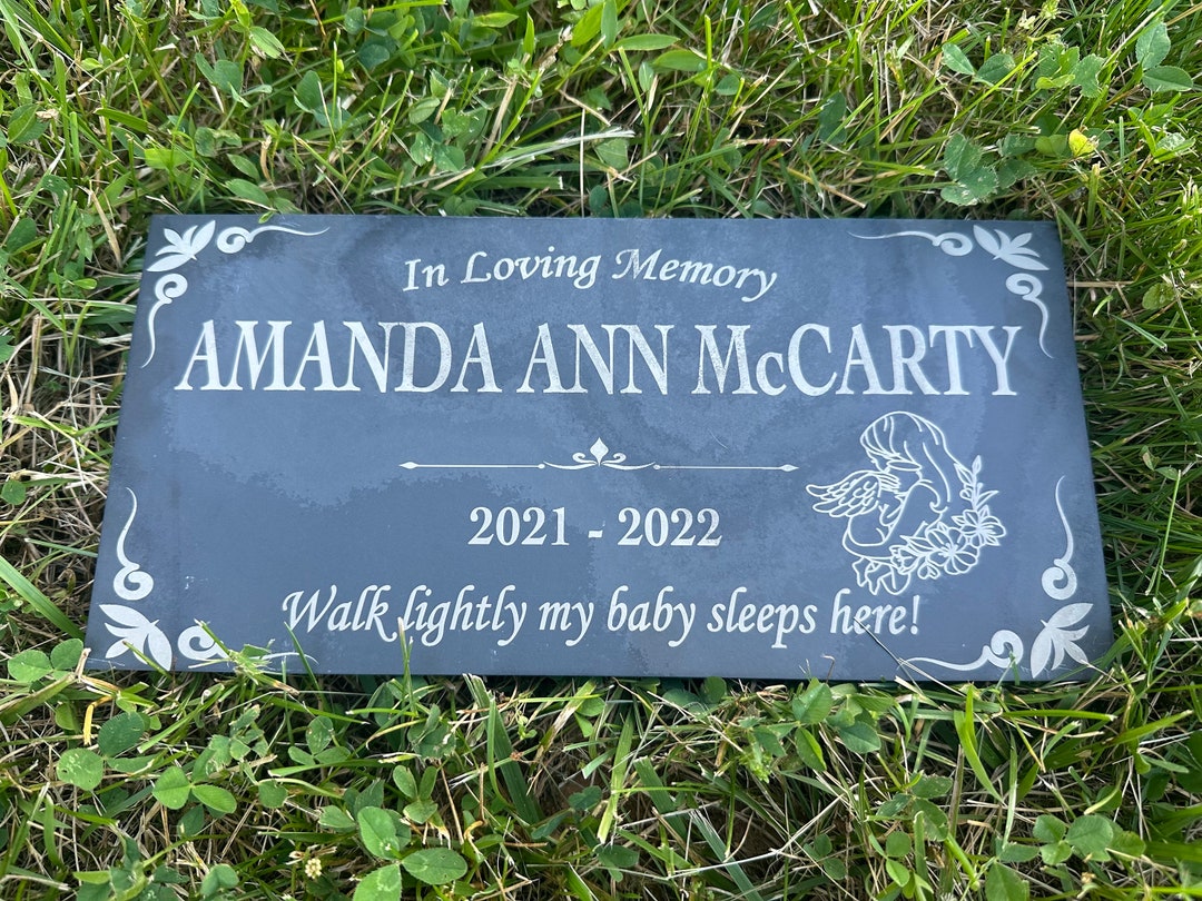 Personalized Baby Memorial Stone, Baby Loss Stone, Garden Yard Indoor ...