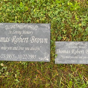 Memorial Stone Gray Slate for Mom Dad, Personalized in Loving Memory ...