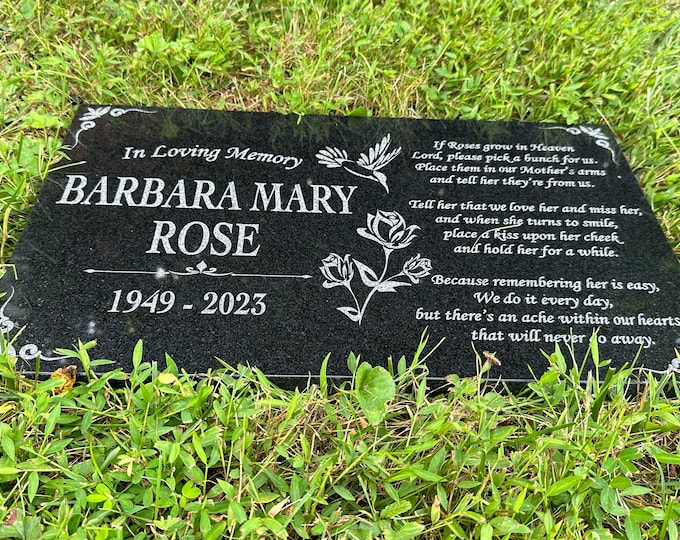 Custom Granite Memorial Stone – Engraved Headstone for Cemetery, Grave ...