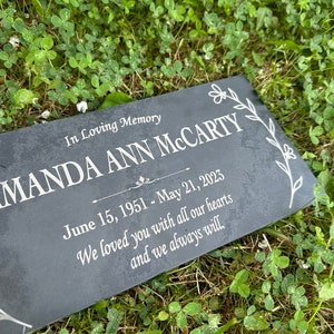 Custom Memorial Stone Gray Slate, Personalized in Loving Memory ...