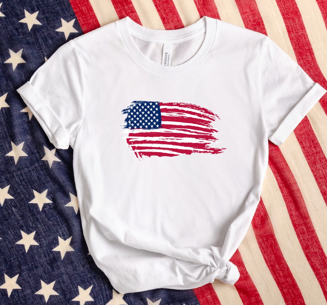 American Flag Shirt, 4th of July Flag Shirt, Patriotic USA Flag T-shirt ...