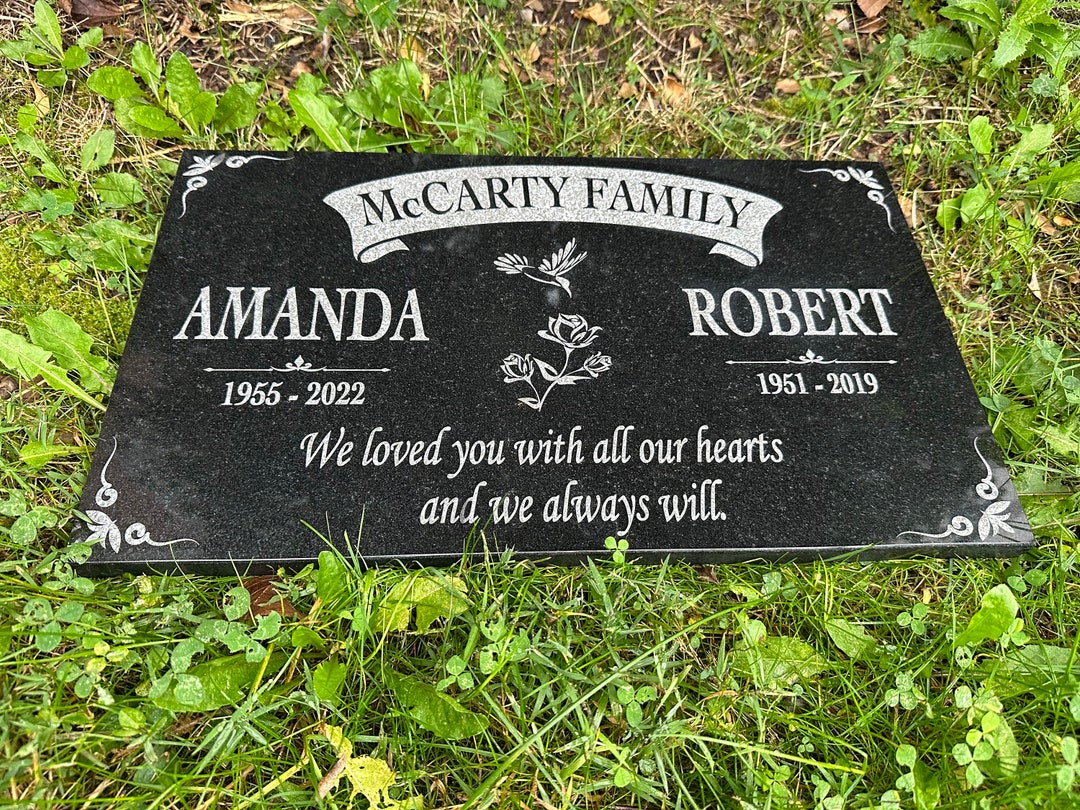 Custom Memorial Granite Thick Stone 18x12, 12x24 Inches Memorial Grave ...