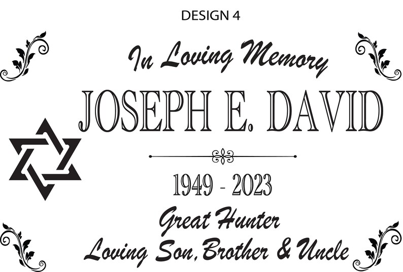 Custom Jewish Memorial Stone Gray Slate, Jewish Jew Personalized ...