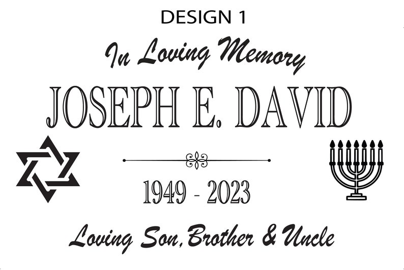 Custom Jewish Memorial Stone Gray Slate, Jewish Jew Personalized ...