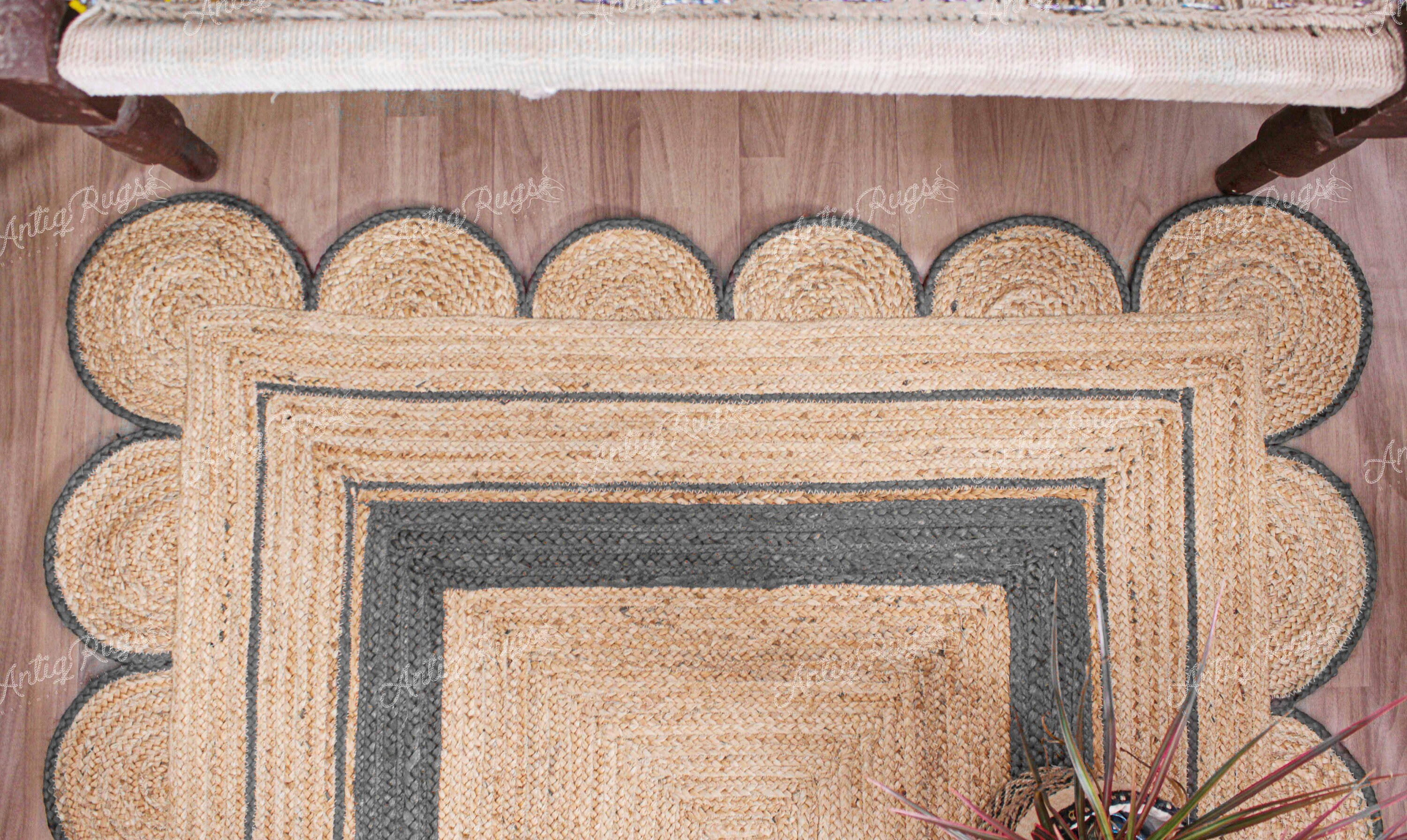 Scalloped Runner Rug Jute Scallop Rug Jute Runner Rug - Etsy