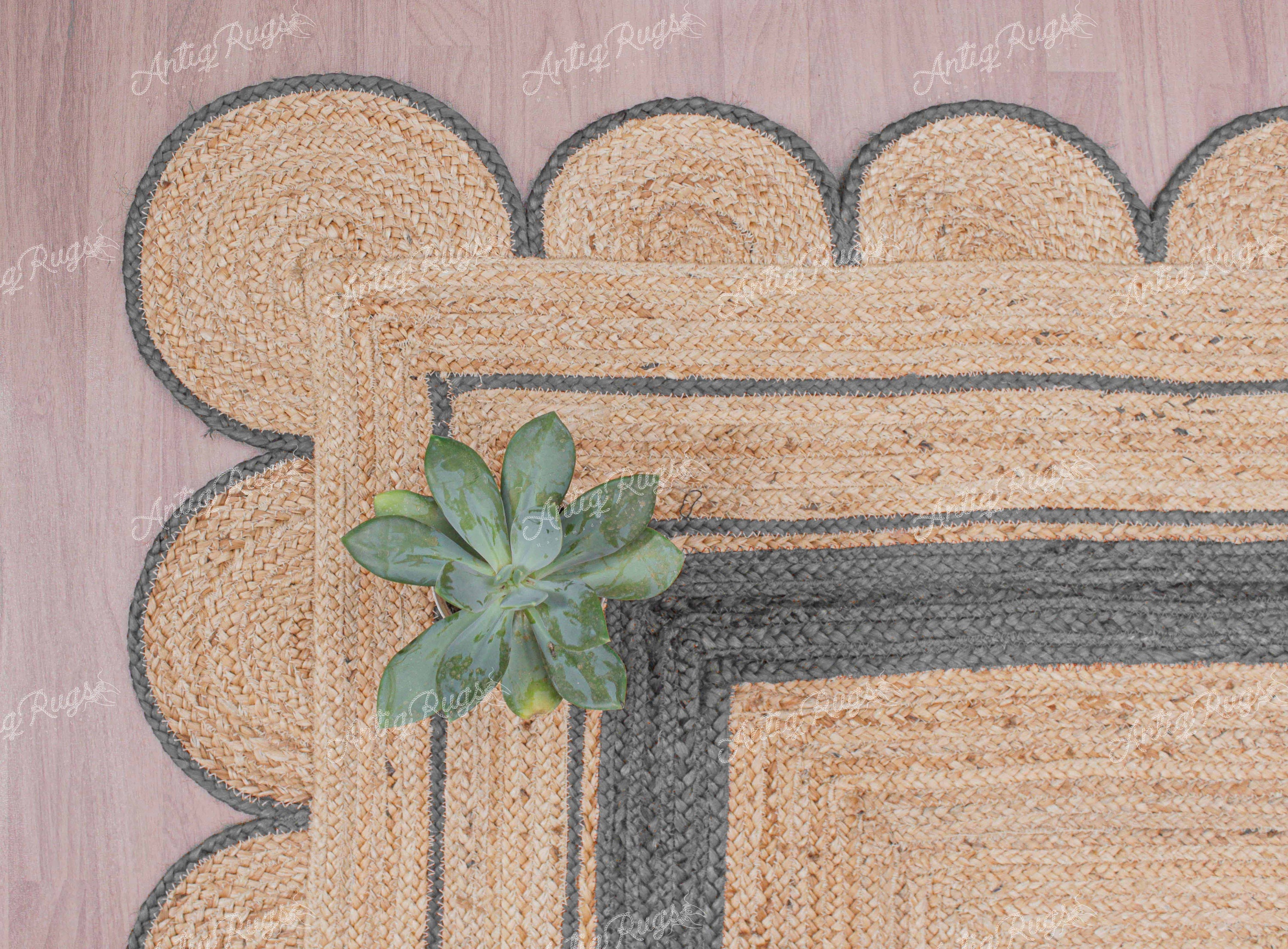 Scalloped Runner Rug Jute Scallop Rug Jute Runner Rug - Etsy