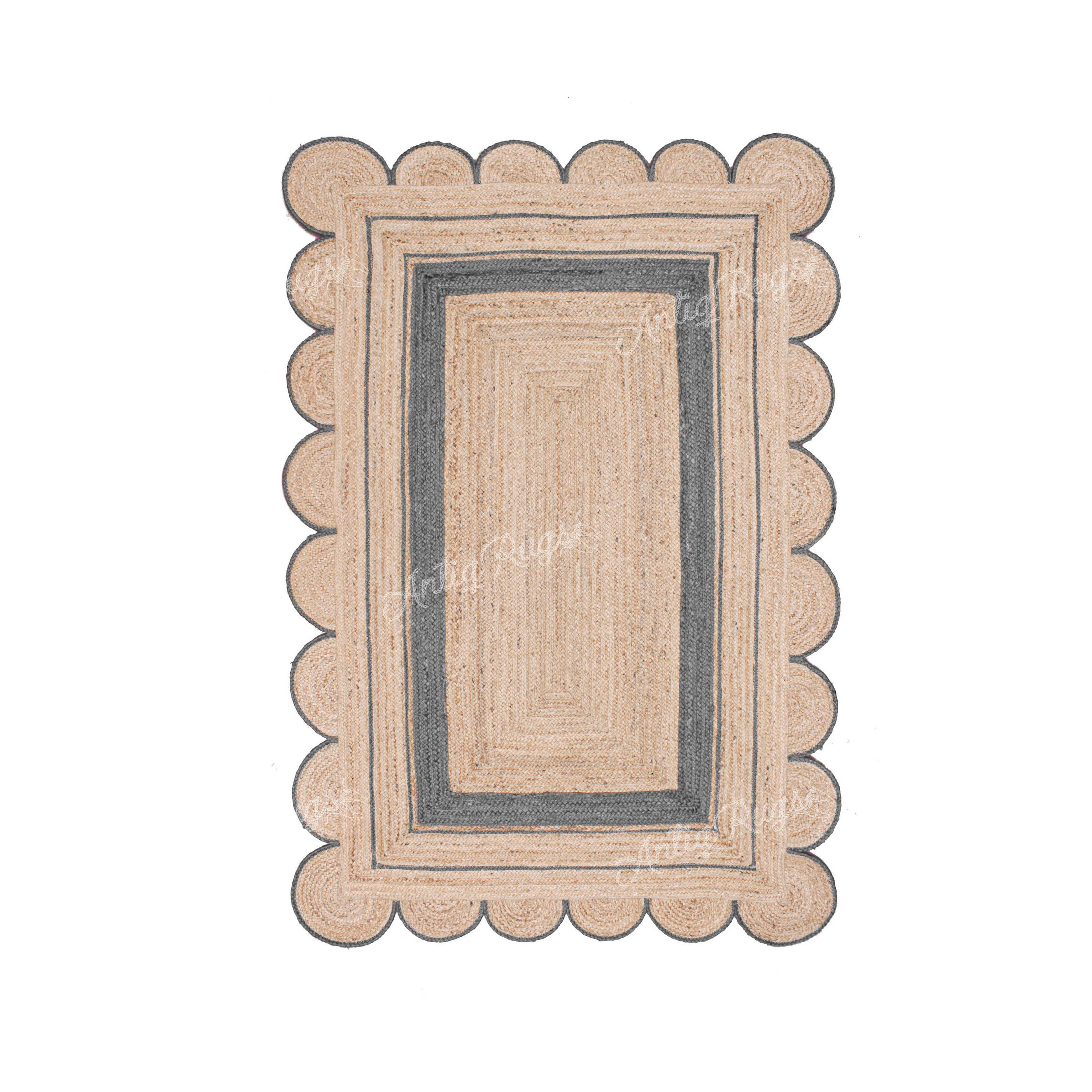 Scalloped Runner Rug Jute Scallop Rug Jute Runner Rug - Etsy