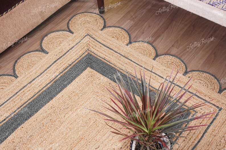 Scalloped Runner Rug Jute Scallop Rug Jute Runner Rug - Etsy