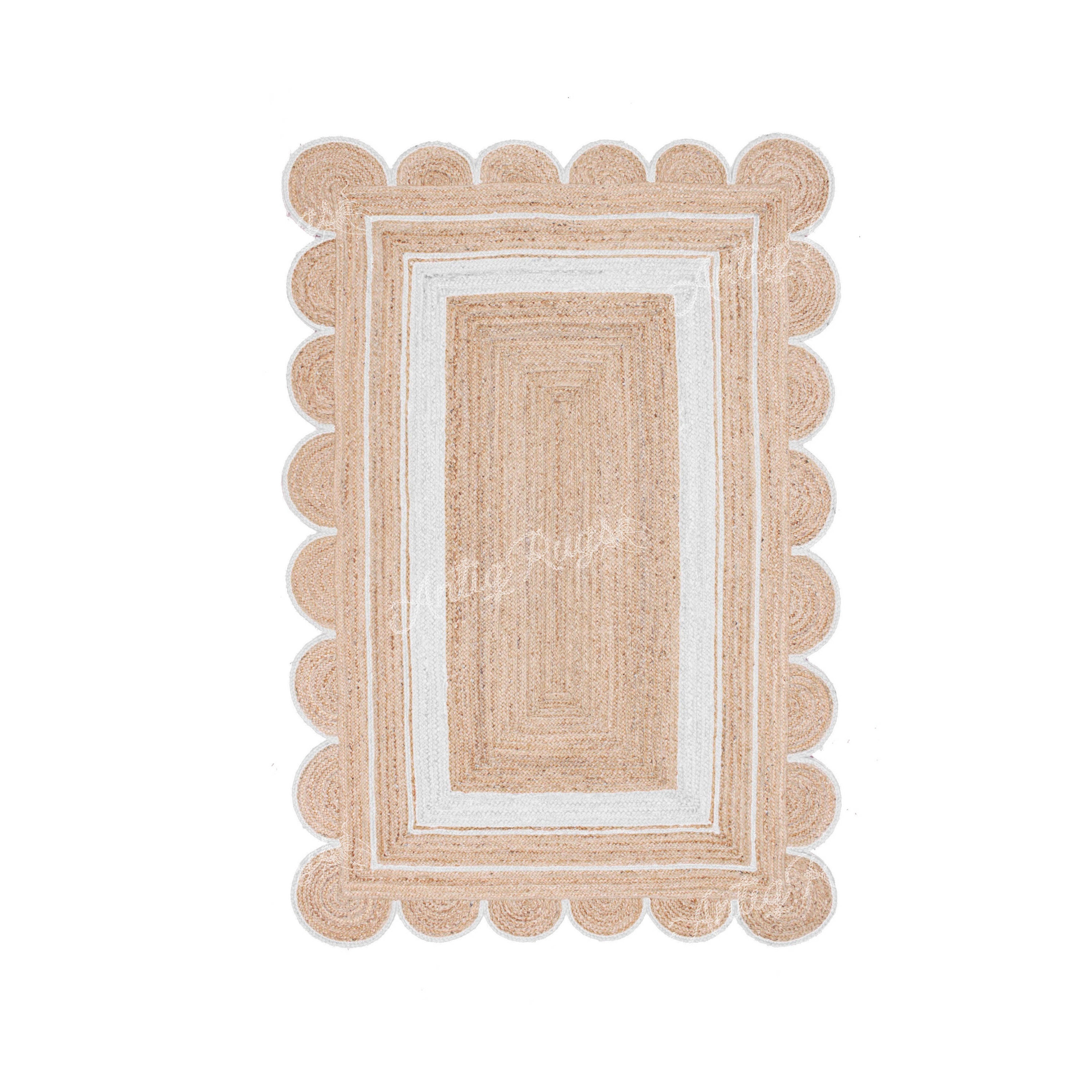 Scalloped Runner Rug Jute Scallop Rug Jute Runner Rug - Etsy