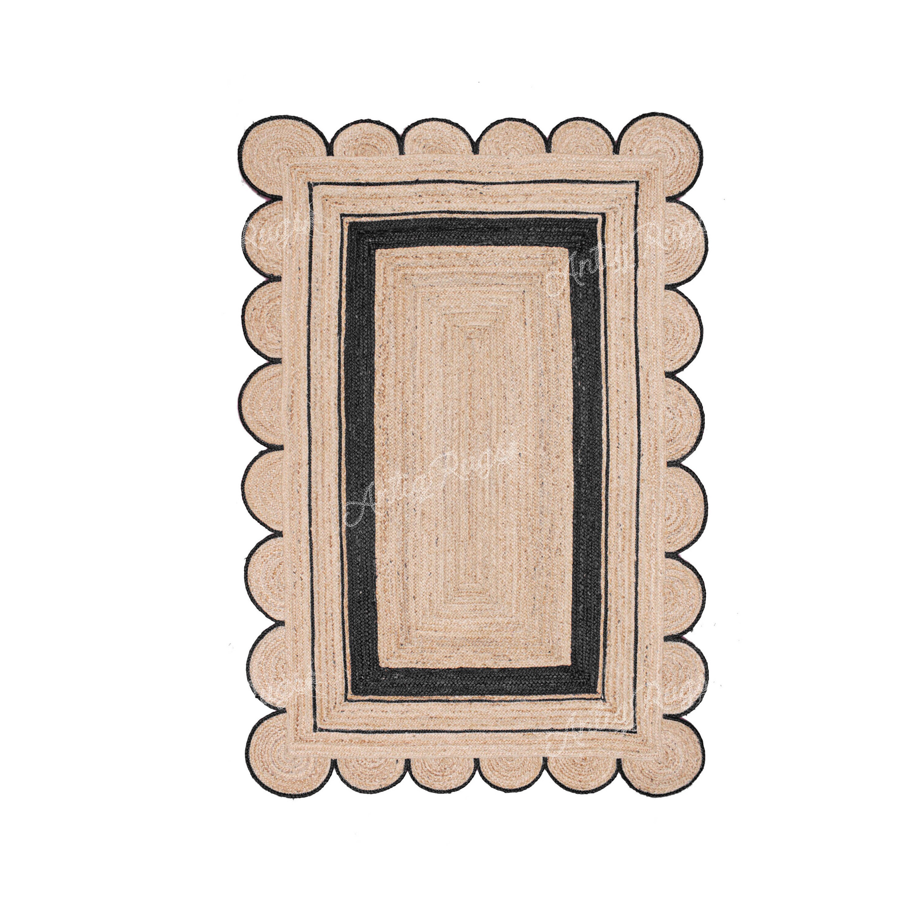 Scalloped Runner Rug Jute Scallop Rug Jute Runner Rug - Etsy