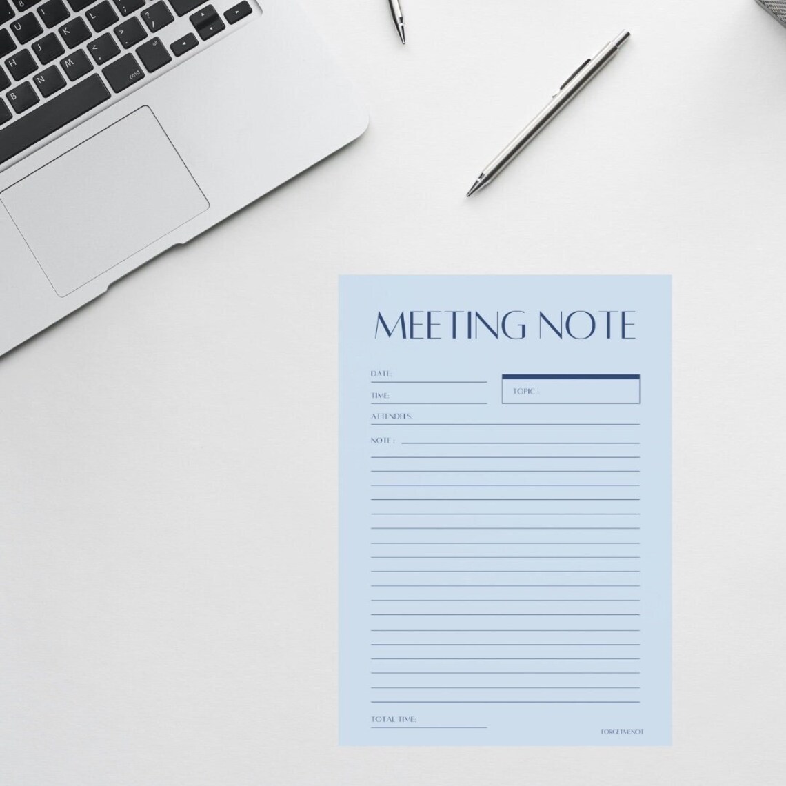 Meeting Note Notepad Digital File | Etsy