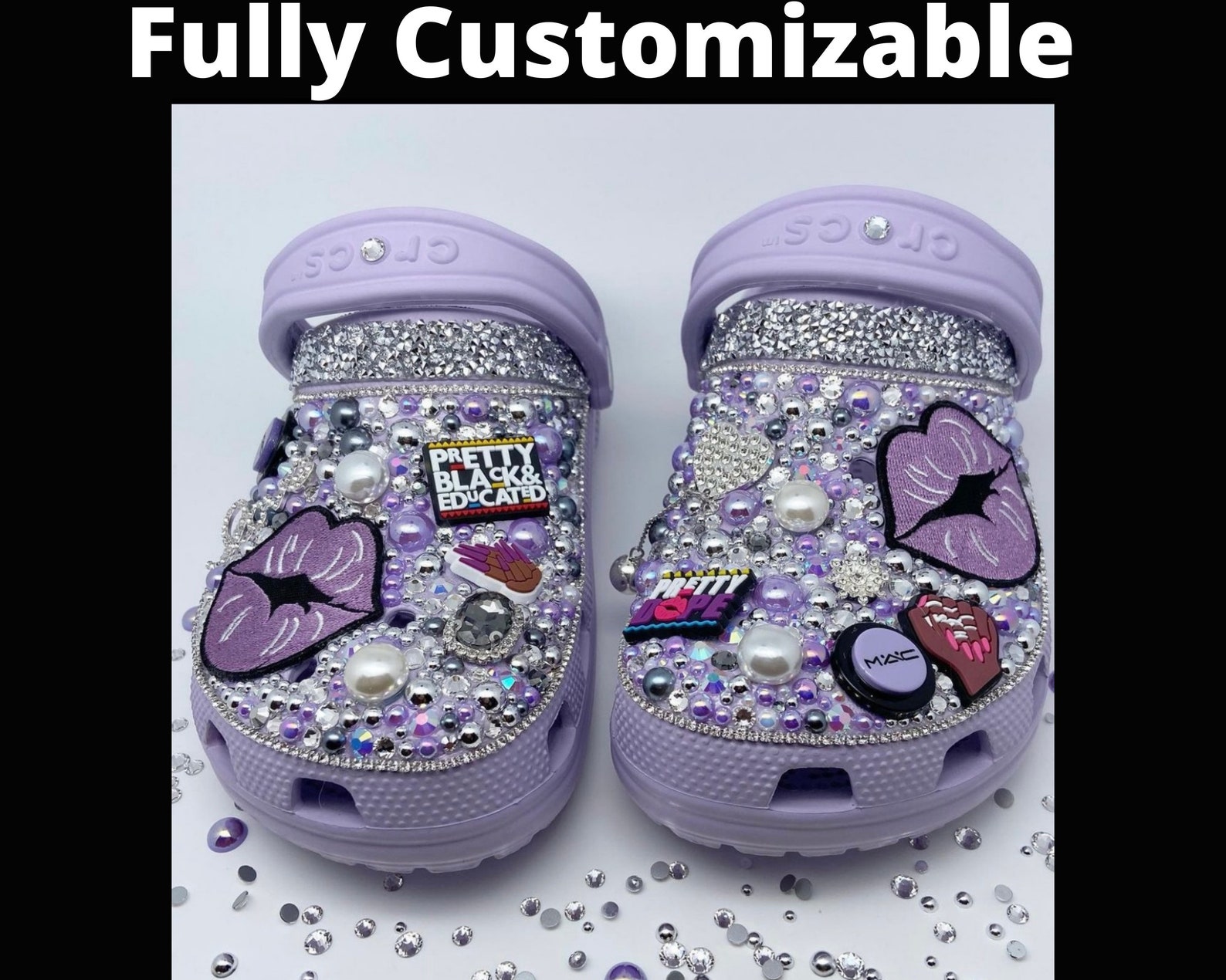 Custom Crocs Bling Crocs Bedazzled Crocs Personalized - Etsy