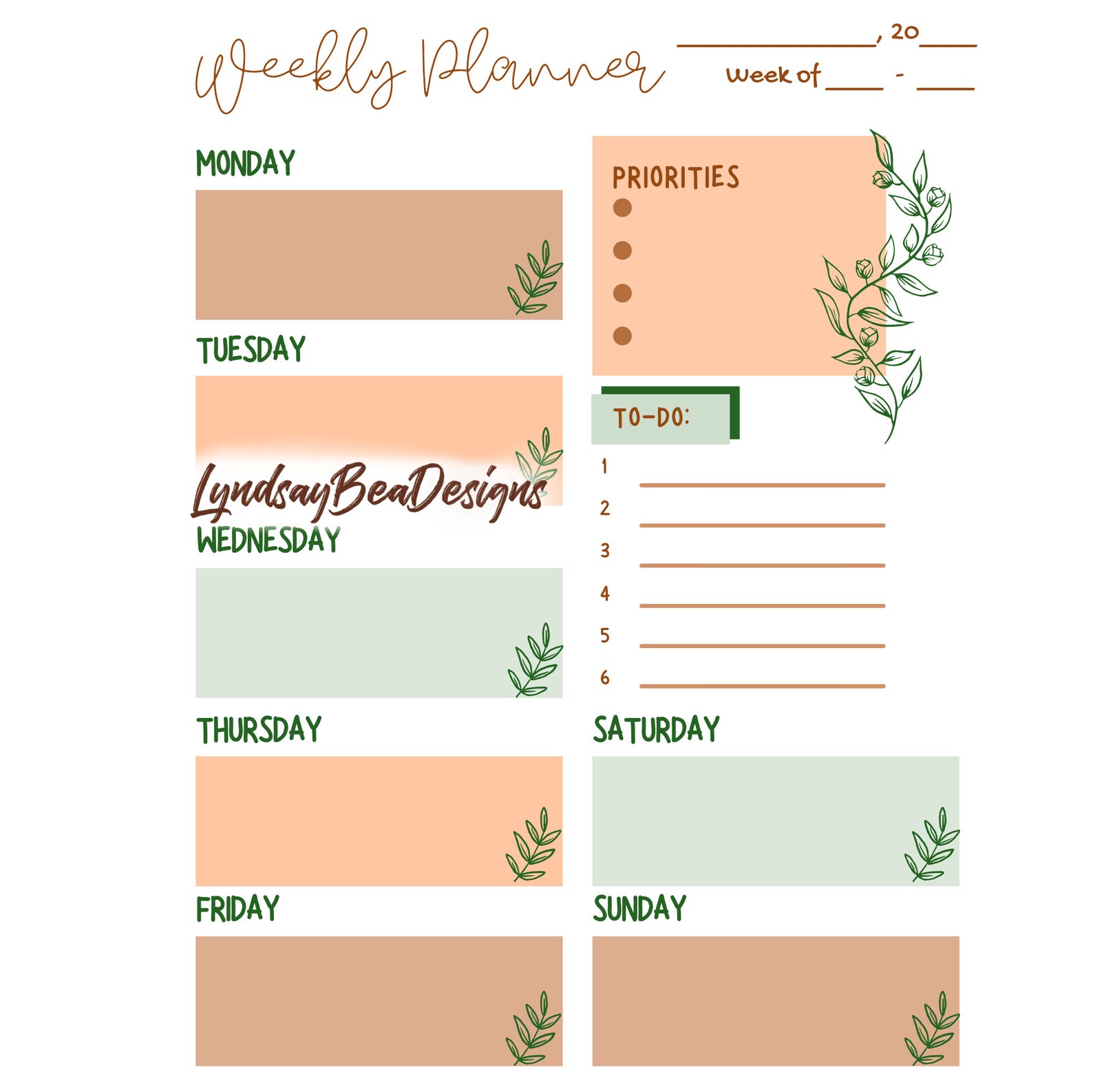 Plant Lady Printable Planner Pages | Digital Download - Etsy