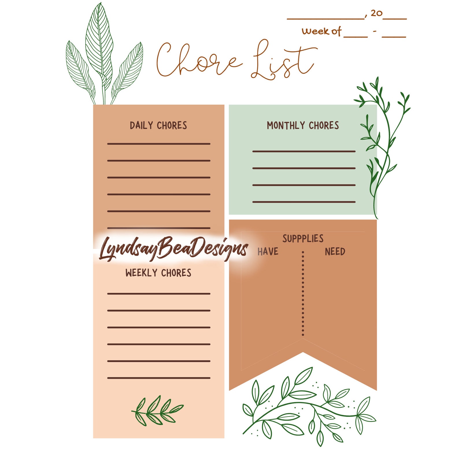 Plant Lady Printable Planner Pages | Digital Download - Etsy