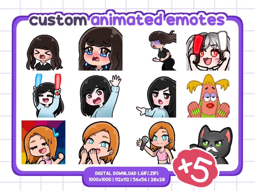 5x Custom Animated Emotes for Twitch/discord - Etsy