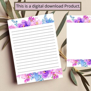 Pink Floral Stationary Set, 6 Different Designs Included, Lined and ...
