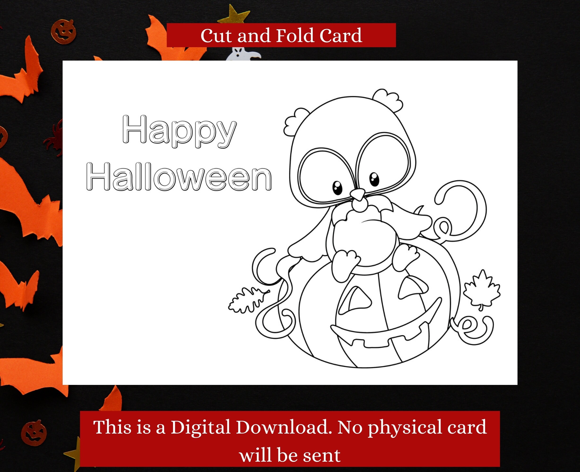 9 Halloween Card Designs, Color the Cards in Anyway You Want To ...