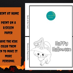 9 Halloween Card Designs, Color the Cards in Anyway You Want To ...