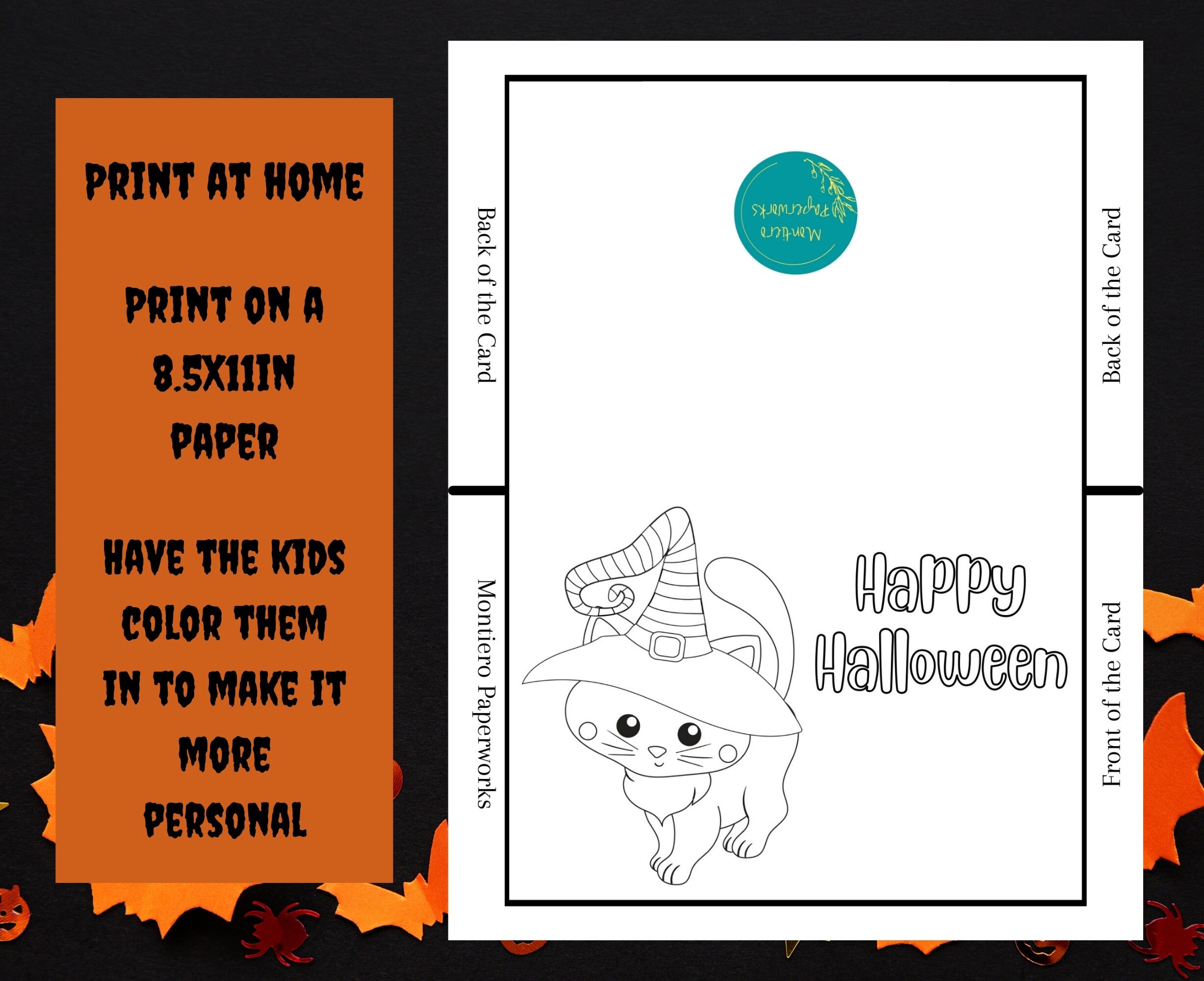 9 Halloween Card Designs, Color the Cards in Anyway You Want To ...