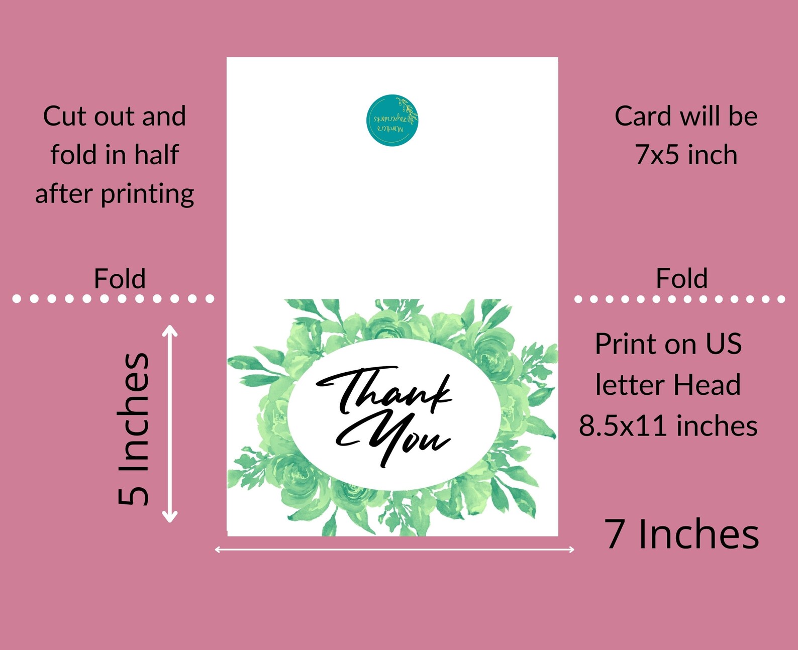 Thank You Card, Gratitude Card, Printable Card, Blank Card, Digital ...
