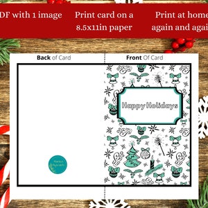 Happy Holiday Card, Christmas Card, Printable Card, Downloadable Card ...