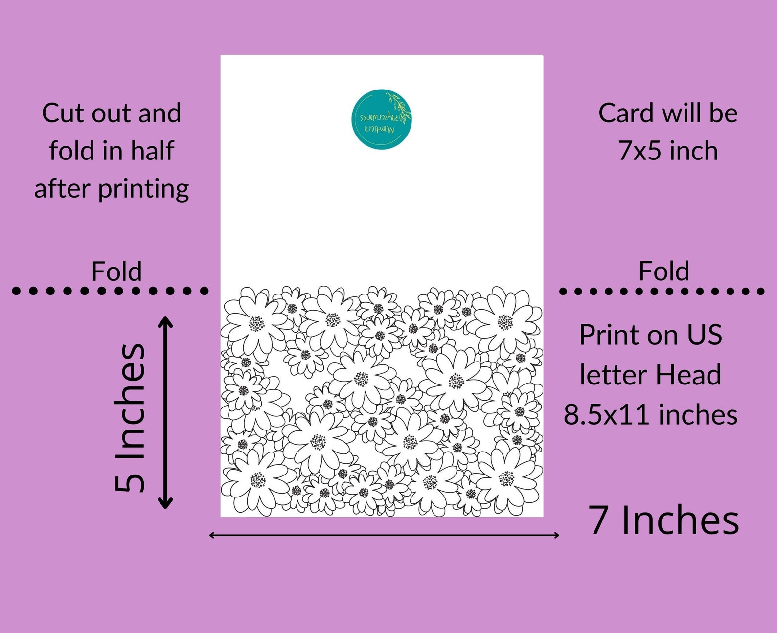 6 Card Design, Blank Cards, Coloring Card, Multi Occasion Card, Flower ...